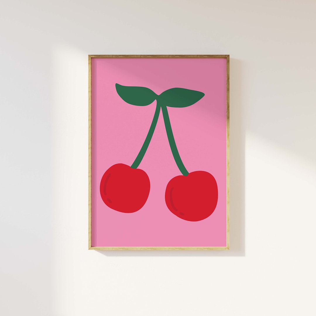 Cherry Print | Digital Art Download | Fruit Wall Art | Kitchen Art ...