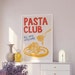Pasta Club Print, Digital Art Download, Cute Kitchen Decor, Pasta Art ...