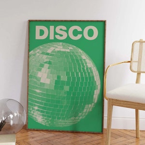 Green Disco Print | Digital Art Download | Green Disco Ball Exhibition ...