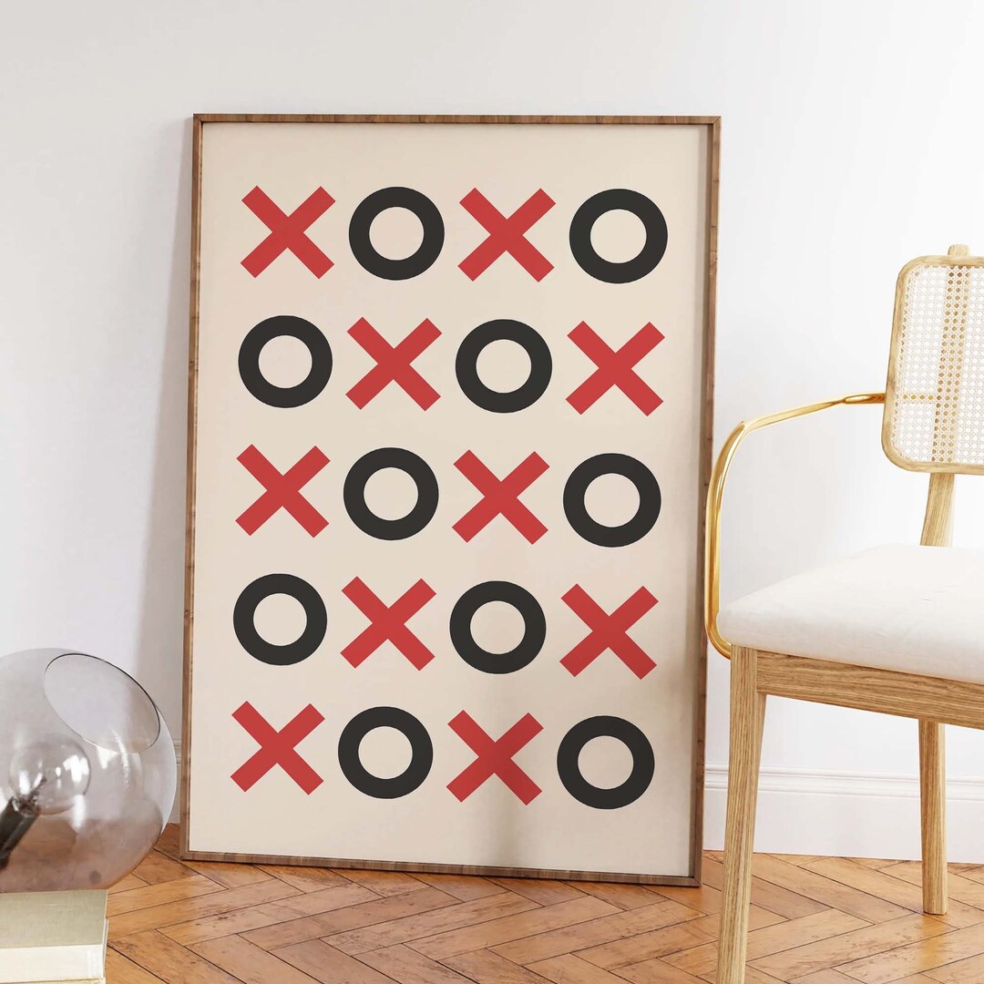 XOXO Print Digital Art Download Cute Valentine's Print Retro Hug and ...