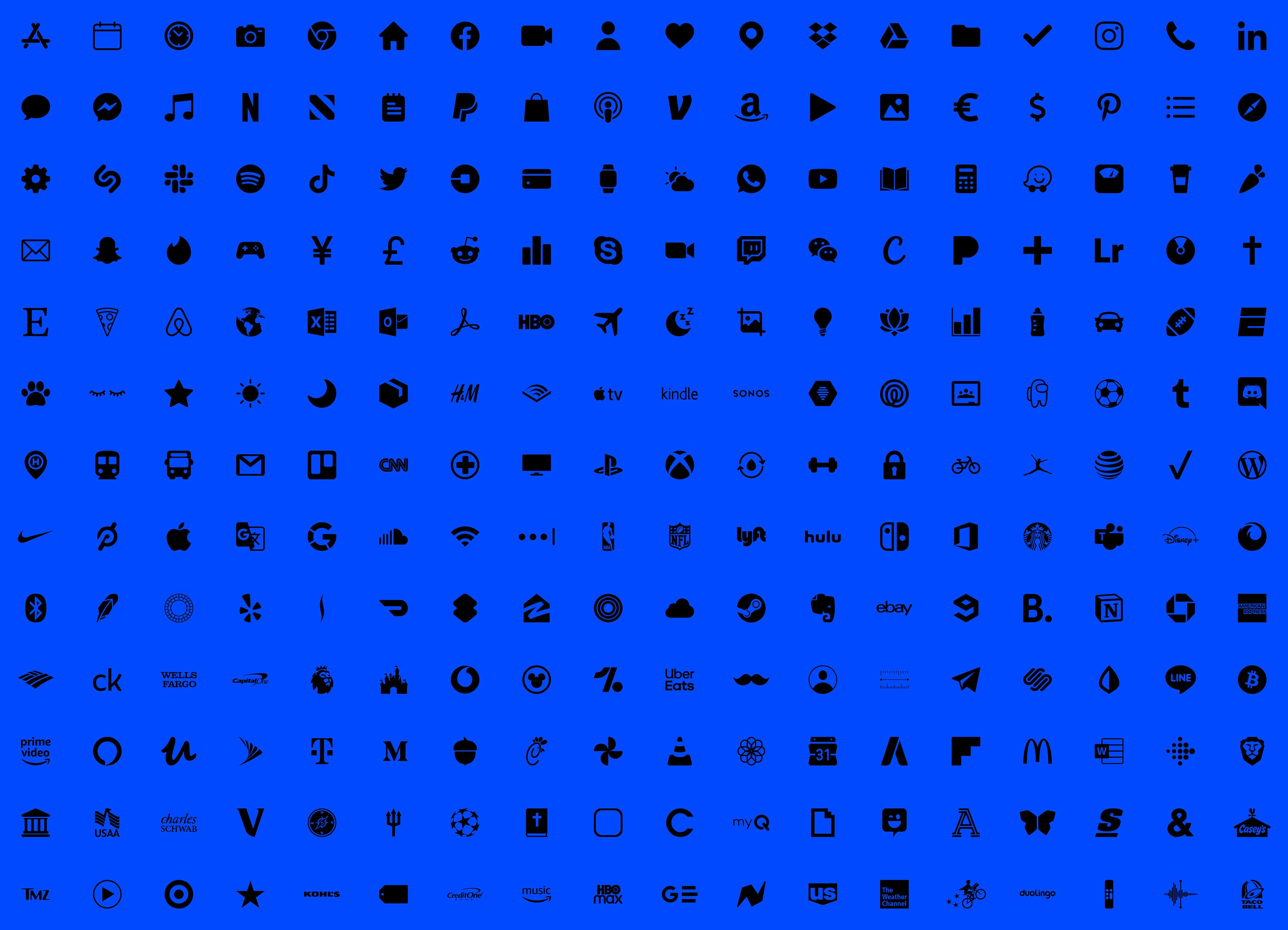 Ios Blue & Black App Icons Set 460 Blue and Black Minimal - Etsy