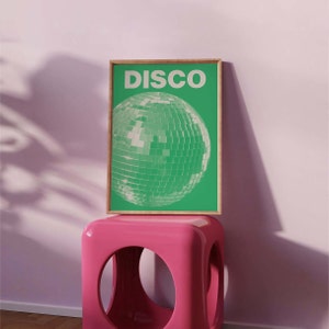 Green Disco Print | Digital Art Download | Green Disco Ball Exhibition ...