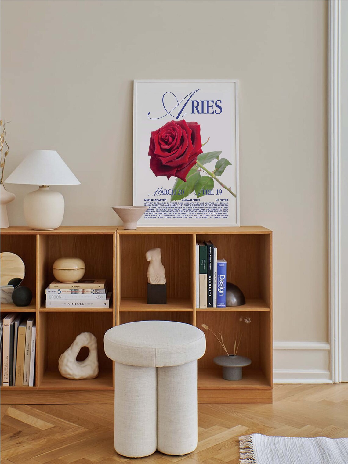 Aries Zodiac Print | Digital Art Download | Trendy Astrology Poster ...