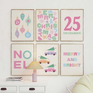 Pink Christmas Wall Art Mega Bundle, Digital Art Download, 30 ...