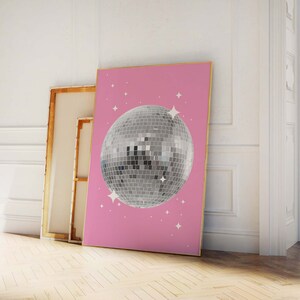 Pink Disco Print | Digital Art Download | Pink Disco Ball Exhibition ...