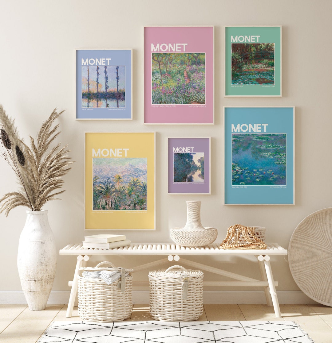 Set of 6 Monet Exhibition Gallery Wall Digital Art Download Claude ...