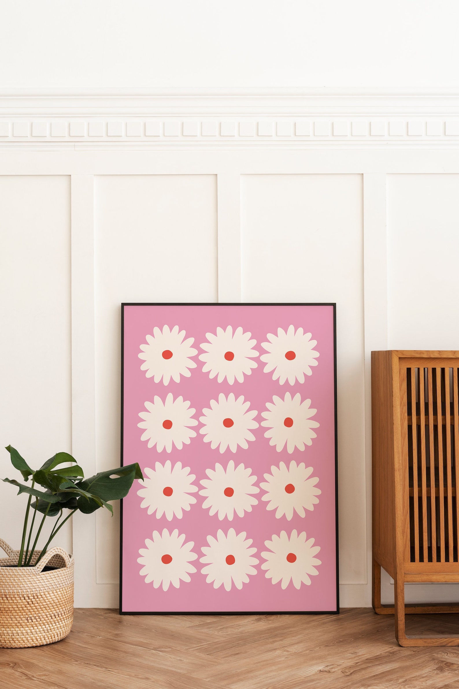 Pink Daisy Print Digital Art Download Flower Printable - Etsy