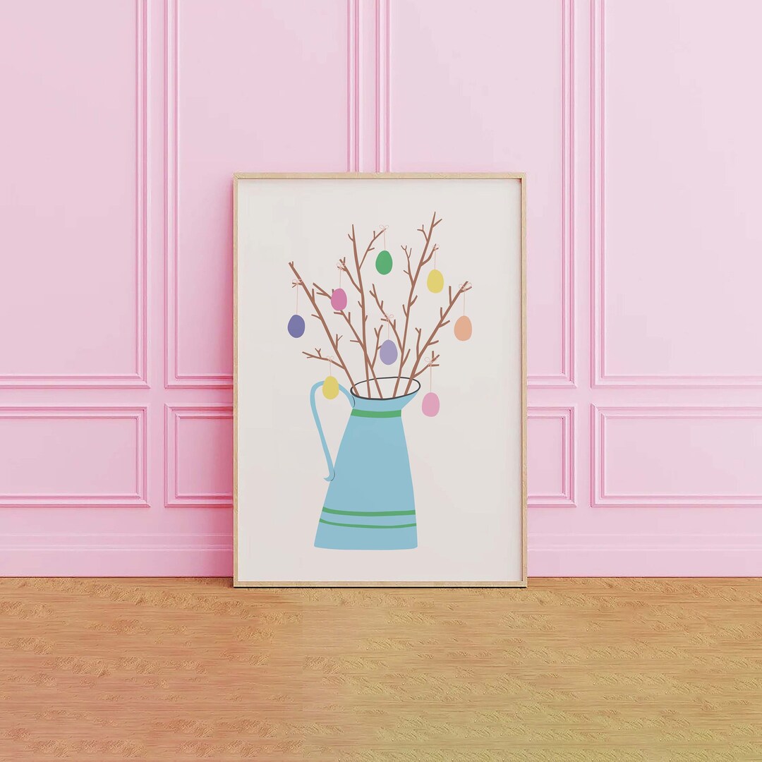 Easter Tree Print | Digital Art Download | Cute Easter Art Print ...