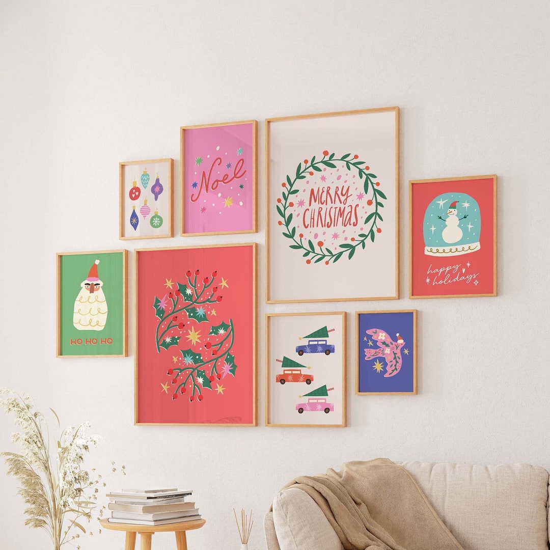 Christmas Gallery Wall , Digital Art Download, 10 Printables, Trendy ...