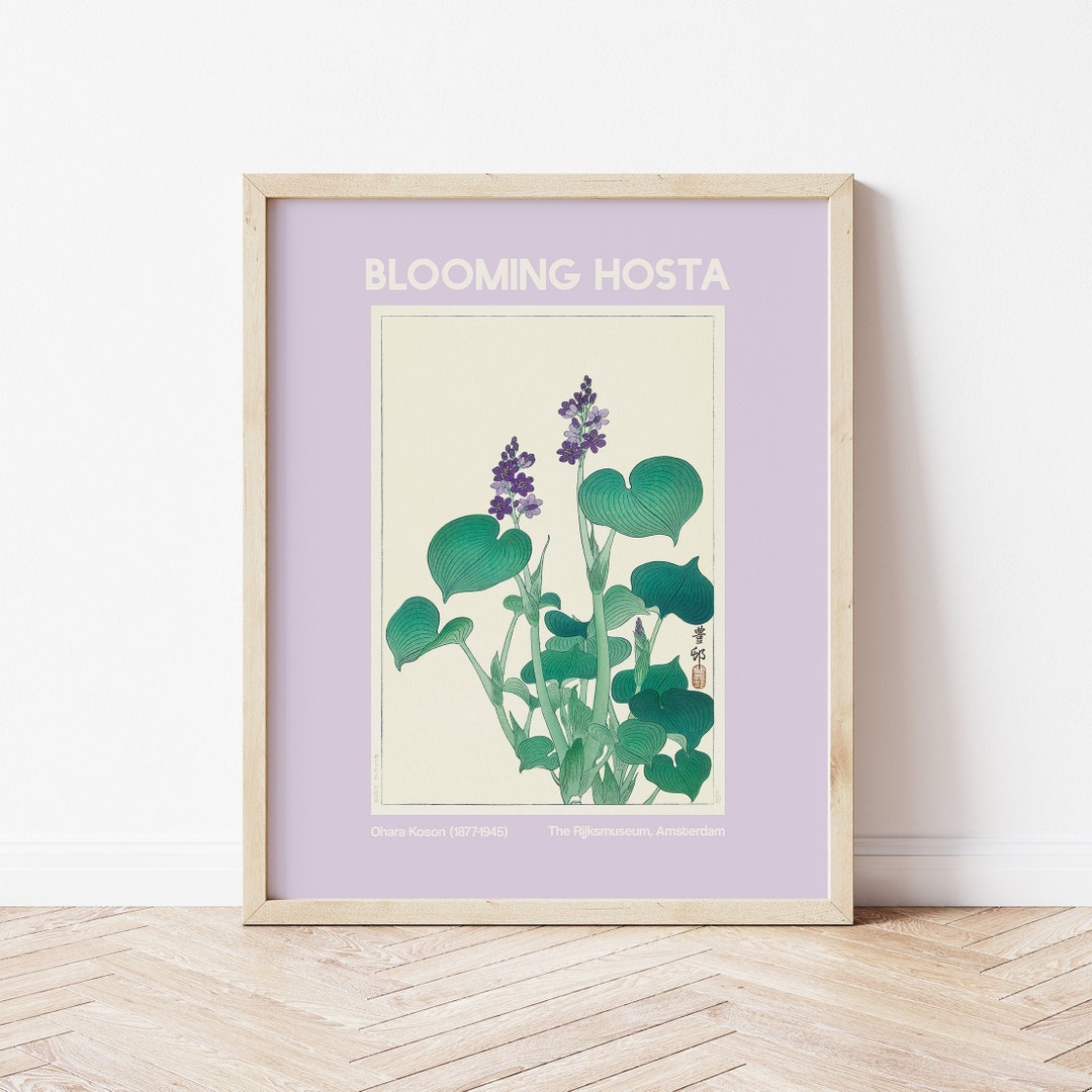 Blooming Hosta Flower Print | Digital Art Download | Purple Japanese ...