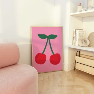 Cherry Print | Digital Art Download | Fruit Wall Art | Kitchen Art ...