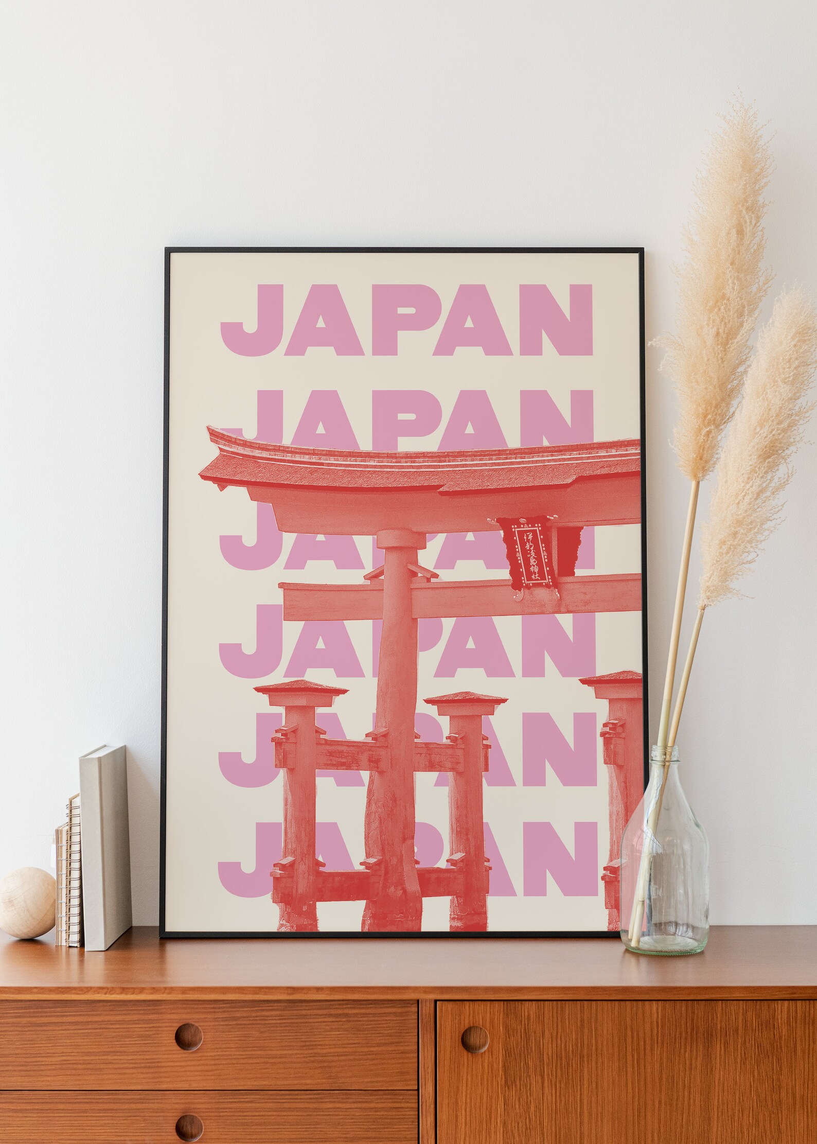 Set of 6 Pink and Red Gallery Wall Digital Art Download - Etsy