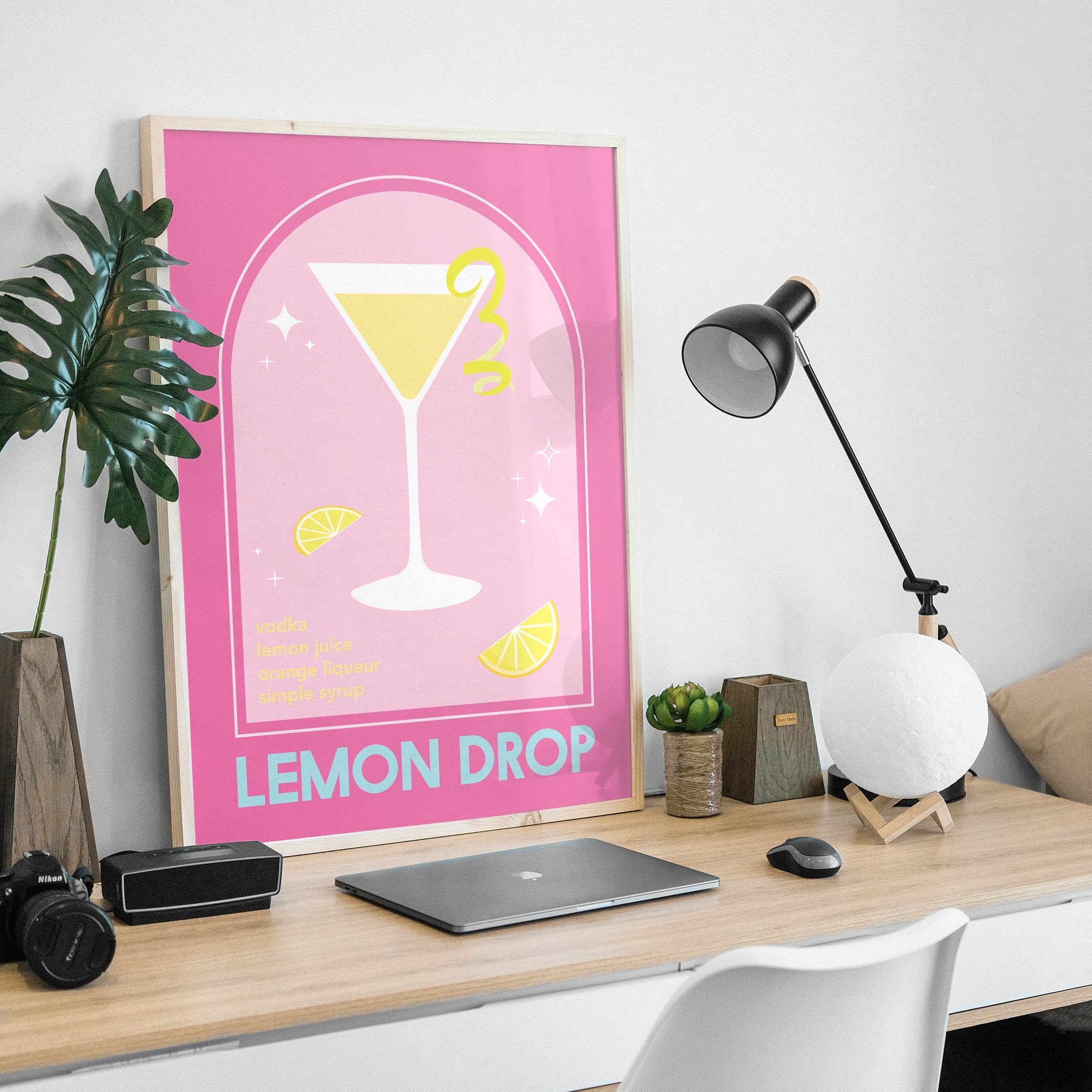Lemon Drop Martini Cocktail Print Digital Art Download - Etsy