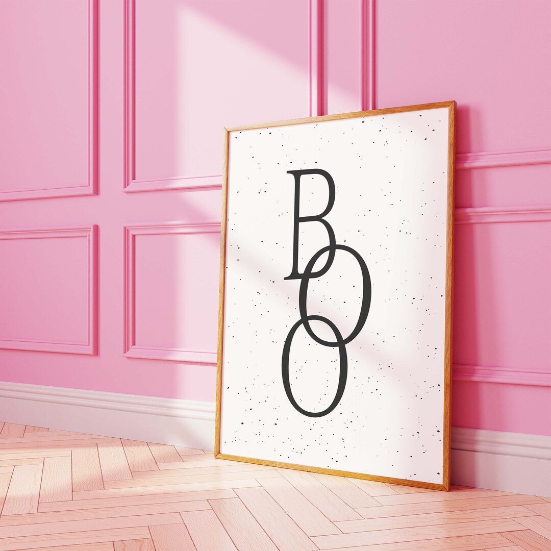 Boo Print | Digital Art Download | Minimal White Halloween Wall Decor ...