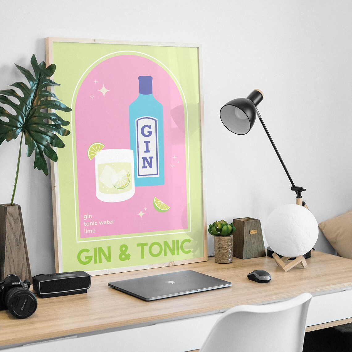 Set of 3 Cocktail Prints Digital Art Download Cute Pink - Etsy