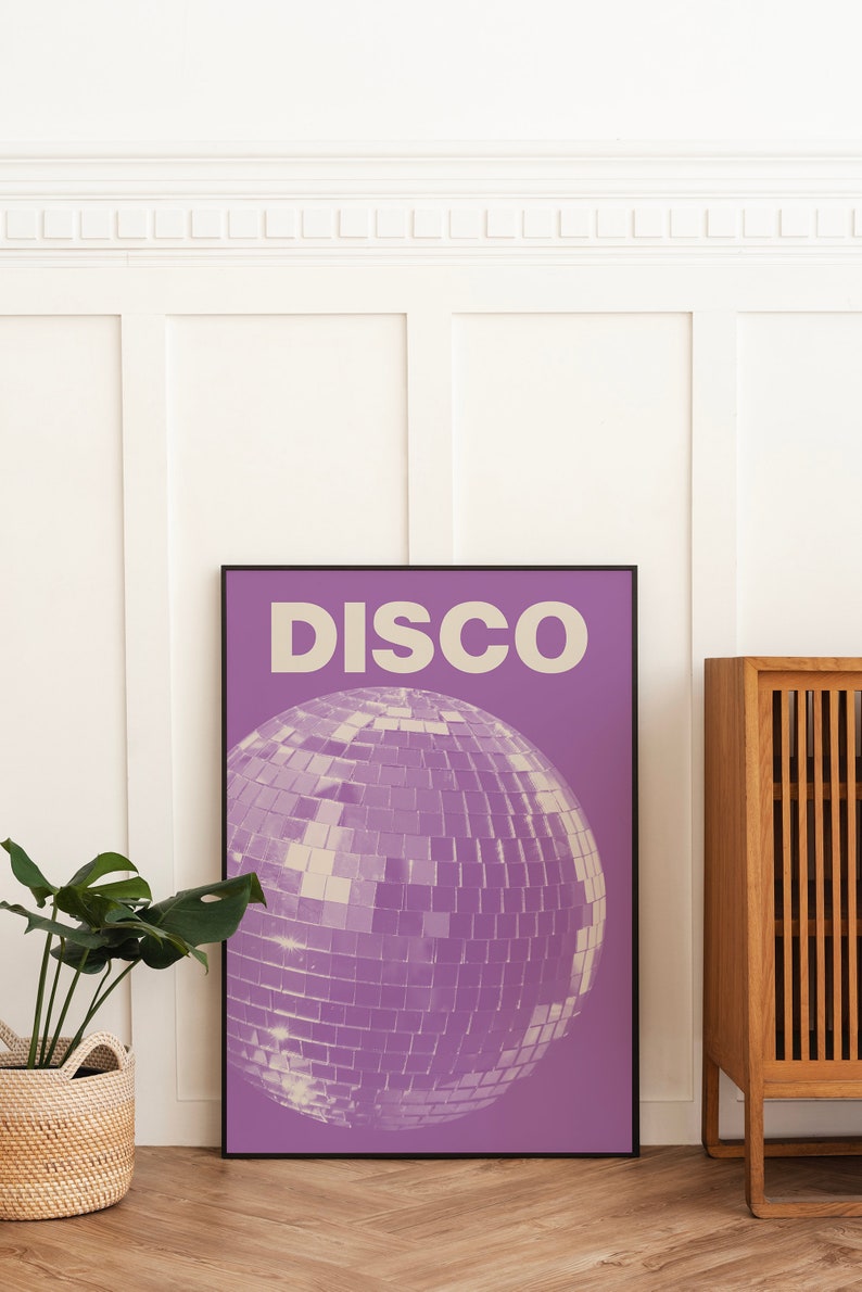 Purple Disco Print | Digital Art Download | Purple Disco Ball ...