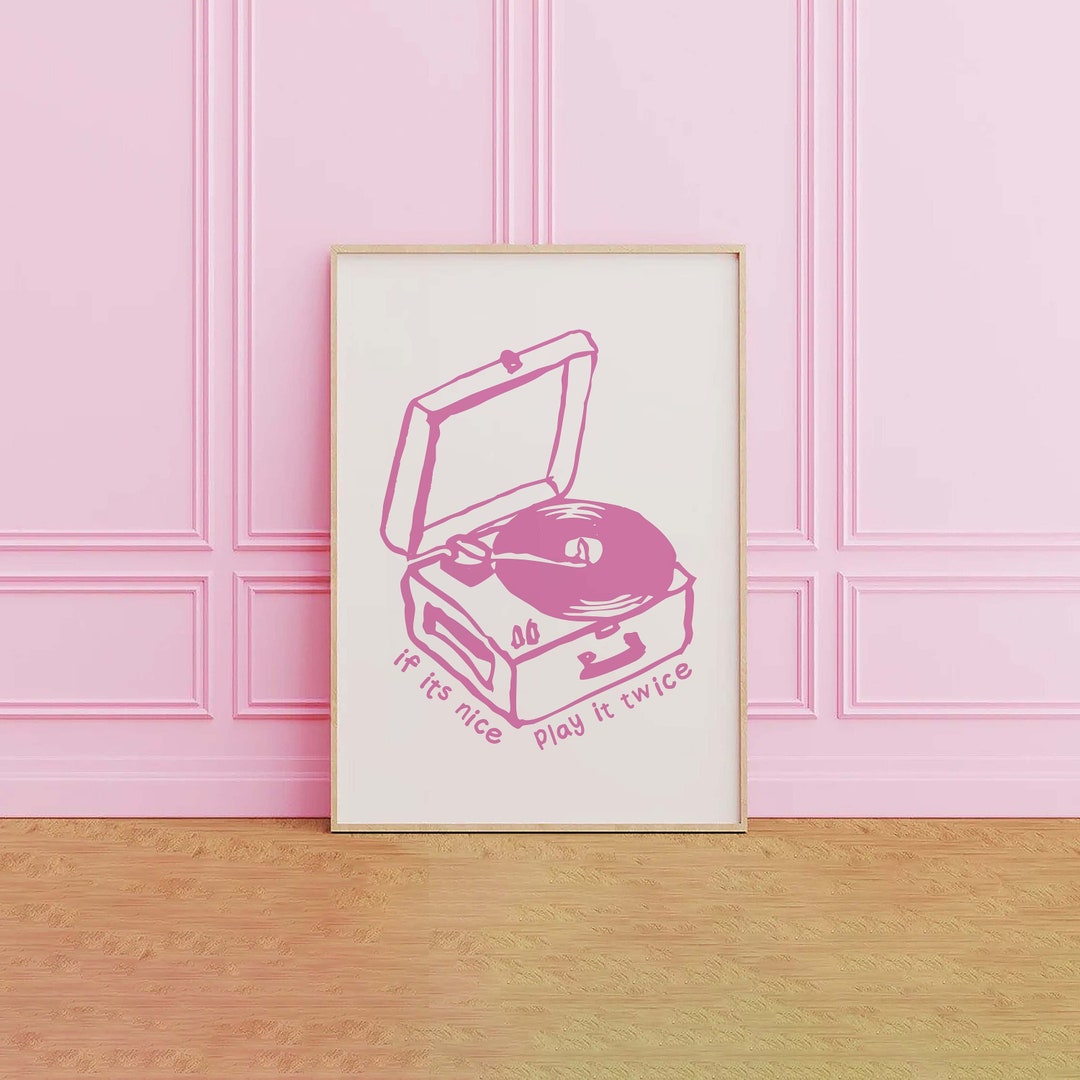 Record Player Print | Digital Art Download | Music Wall Art | Cute ...