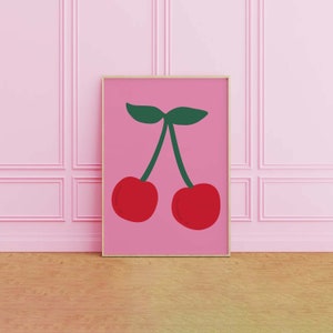 Cherry Print | Digital Art Download | Fruit Wall Art | Kitchen Art ...