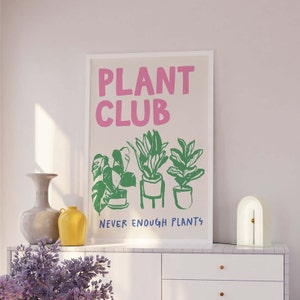 Plant Club Print | Digital Art Download | Cute Plants Decor | Trendy ...