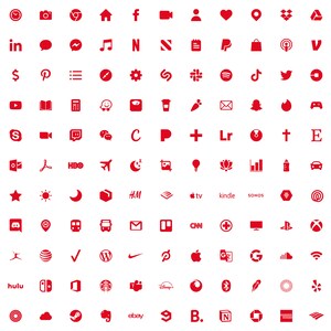 Ios Red & White App Icons Set | 330+ Red and White Minimal Ios 14 ...