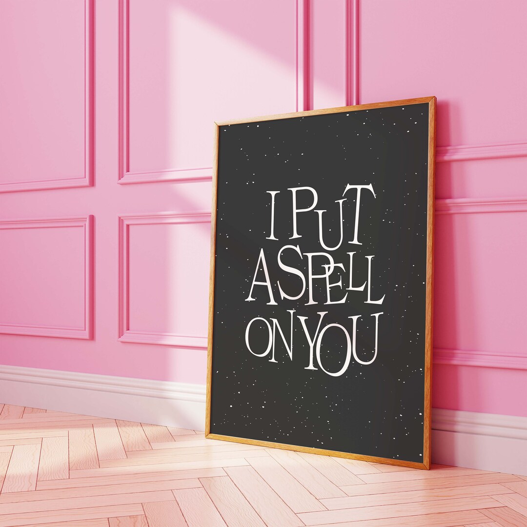 Spell Print | Digital Art Download | Minimal Black Halloween Wall Decor ...
