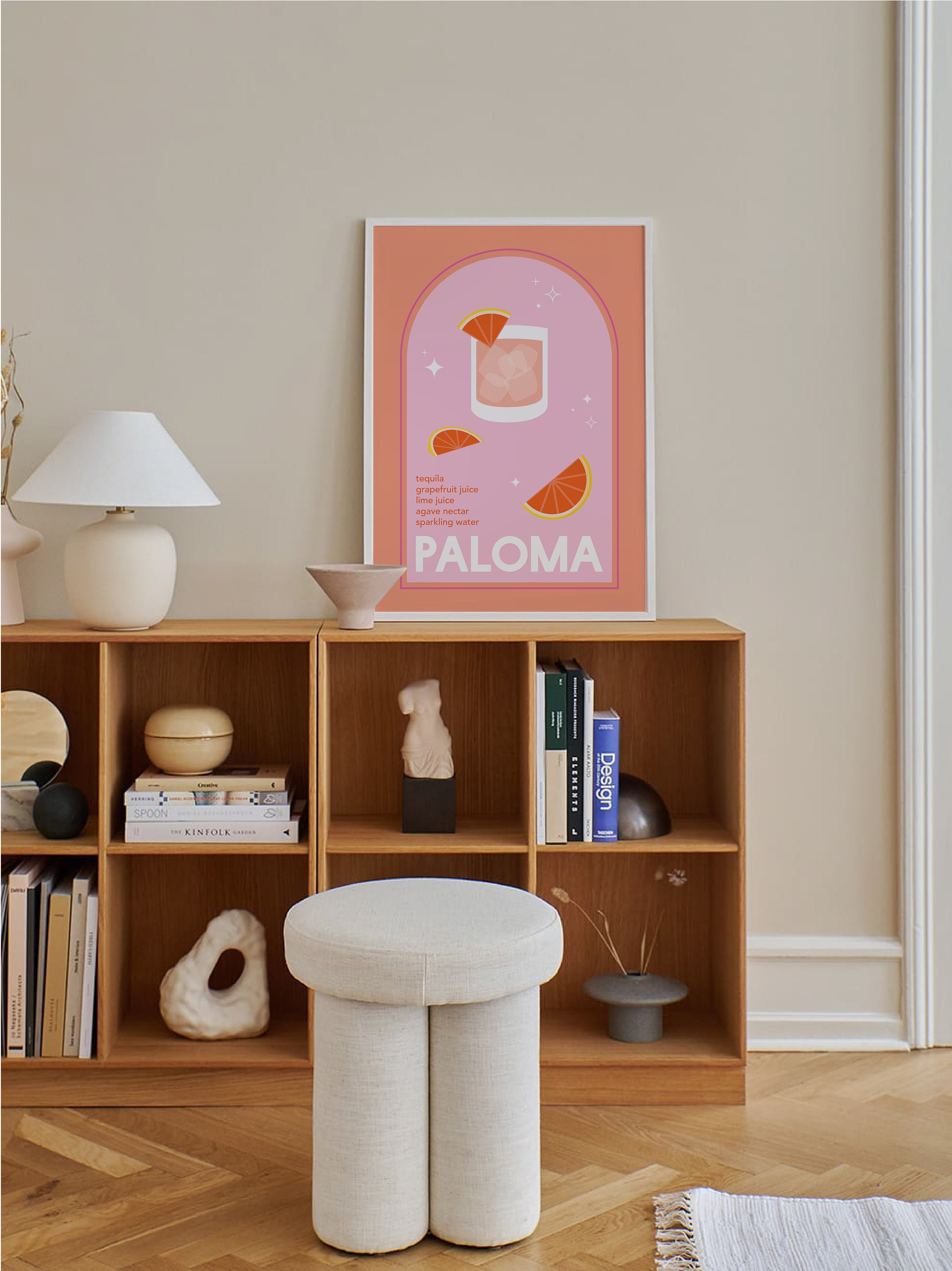 Paloma Cocktail Print | Digital Art Download | Cute Pink Orange ...