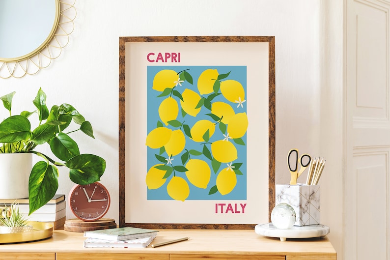 Lemons Capri Italy Print Digital Art Download Lemon Fruit - Etsy