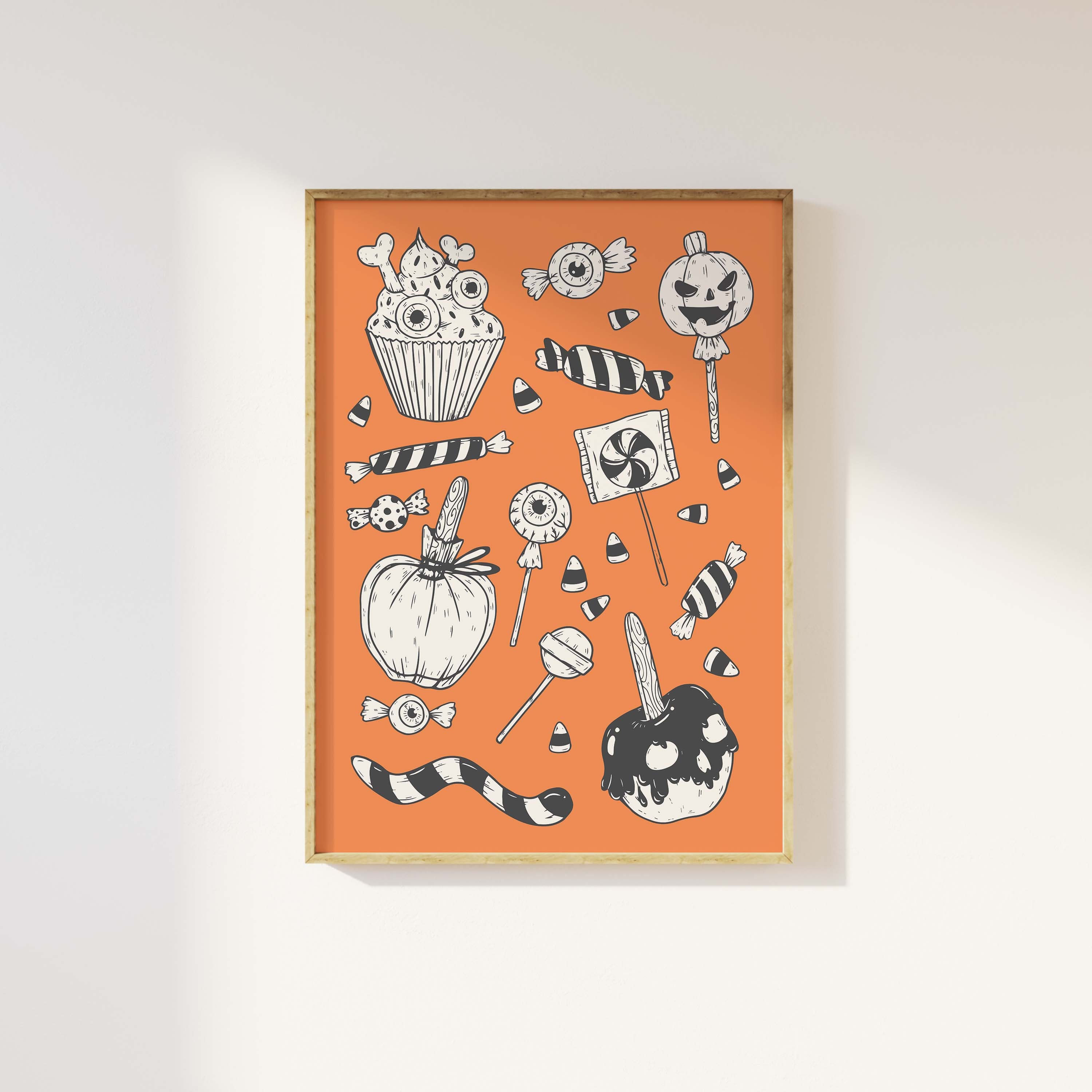 Halloween Treats Print | Digital Art Download | Halloween Candy Wall ...