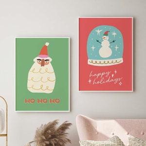 Christmas Gallery Wall , Digital Art Download, 10 Printables, Trendy ...