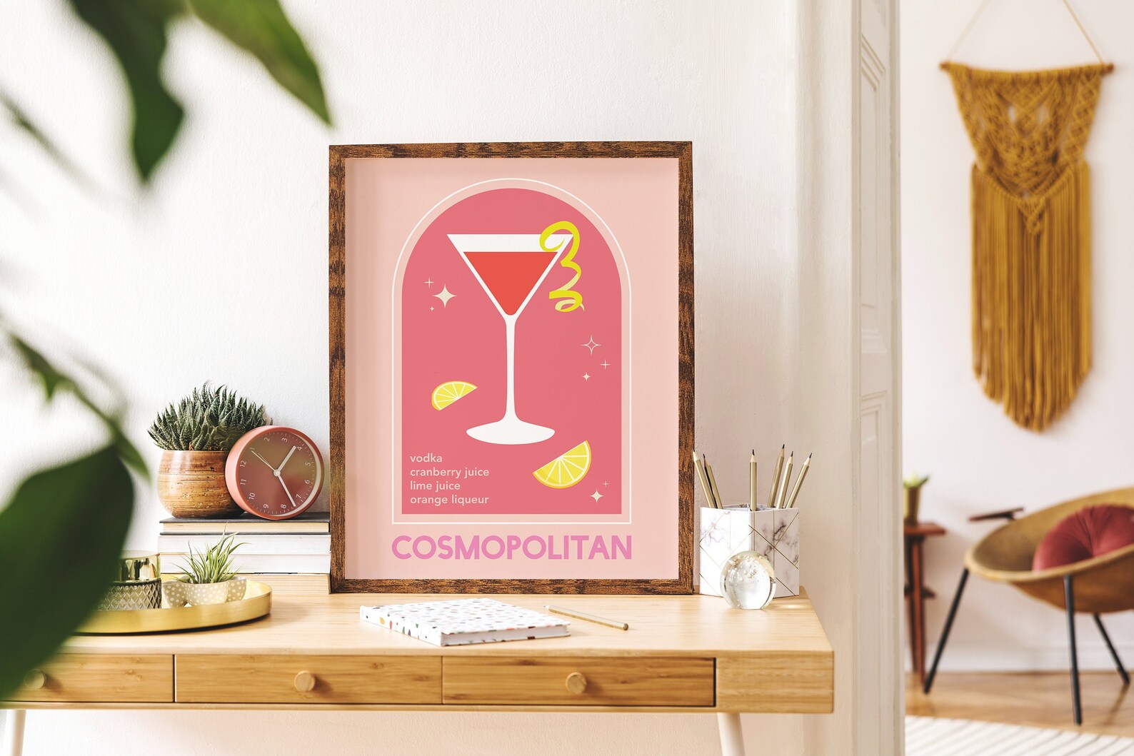 Cosmopolitan Cocktail Print Digital Art Download Cute Red - Etsy