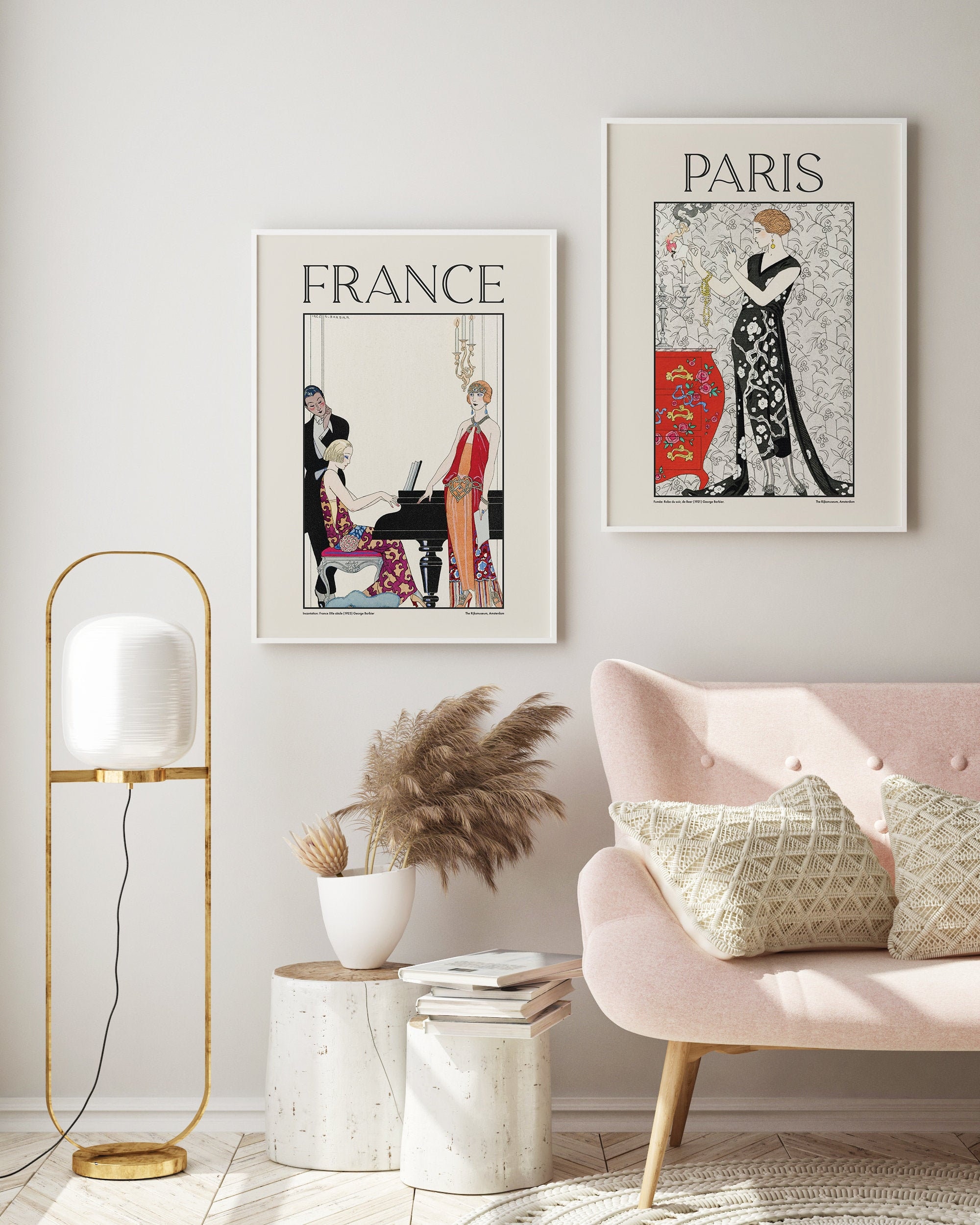 Set of 2 French Fashion 1920s Prints Digital Art Download - Etsy