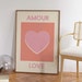 Amour Love Print Digital Art Download Pink Heart Printable - Etsy