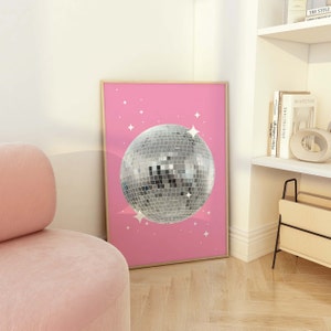 Pink Disco Print | Digital Art Download | Pink Disco Ball Exhibition ...