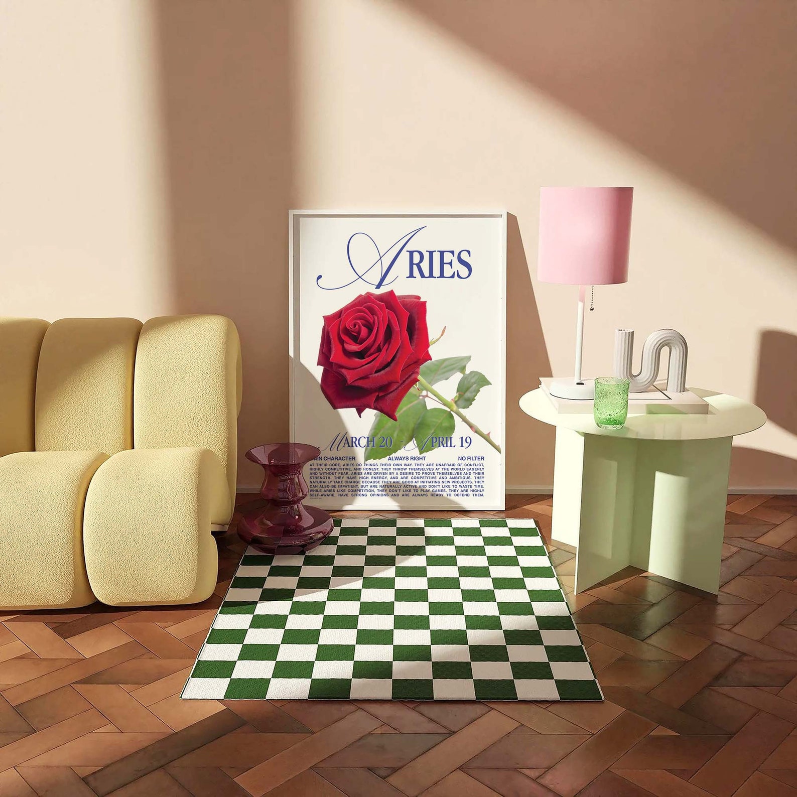 Aries Zodiac Print | Digital Art Download | Trendy Astrology Poster ...