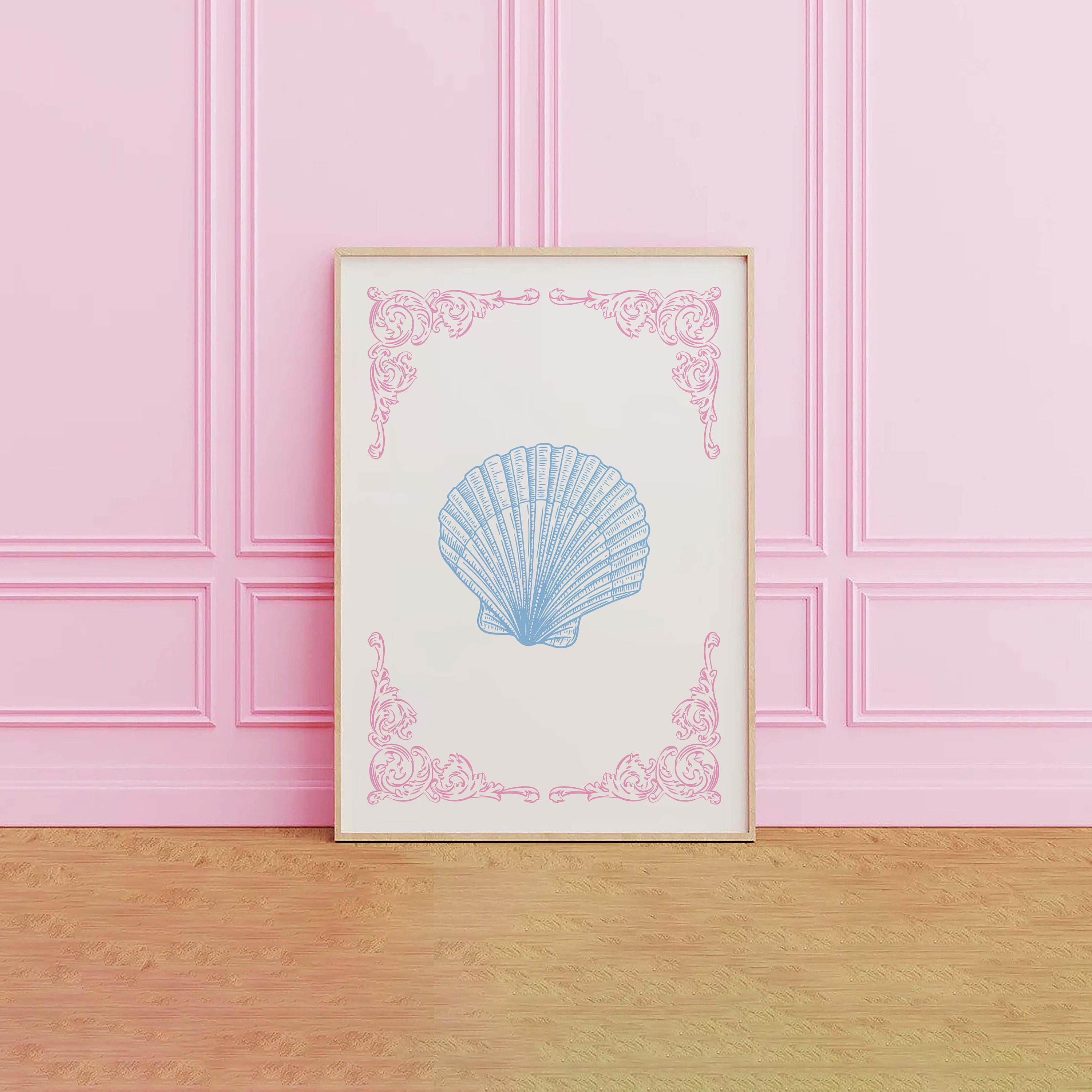 Coquette Seashell Print | Digital Art Download | Cute Summer Art Print ...