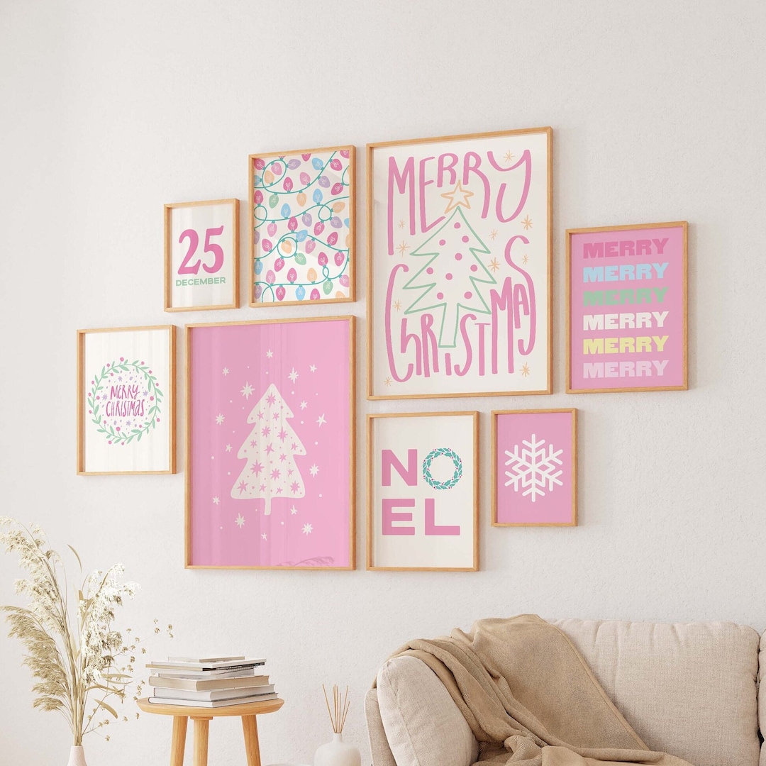 Pastel Christmas Gallery Wall | Digital Art Download | 10 Printables ...