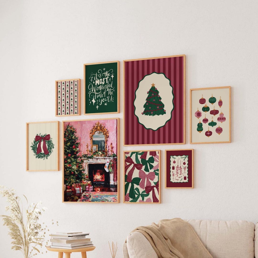 Christmas Gallery Wall, Digital Download, Holiday Printable Wall Art ...