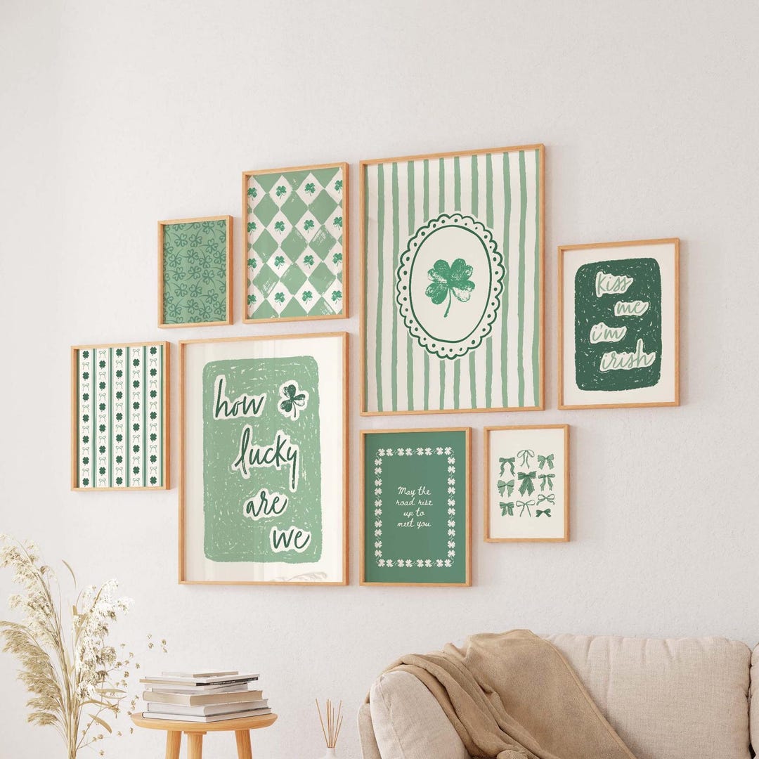 St Patricks Day Gallery Wall, Digital Art Download, 10 Printables, St ...