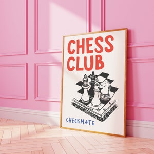 Chess Club Print | Digital Art Download | Chess Wall Art | Checkmate ...