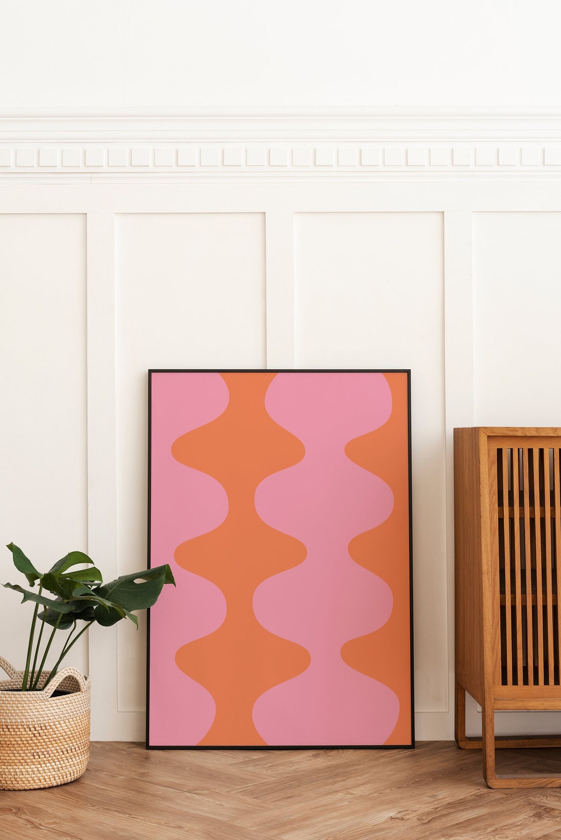 Pink Orange Abstract Print Digital Art Download Trendy - Etsy