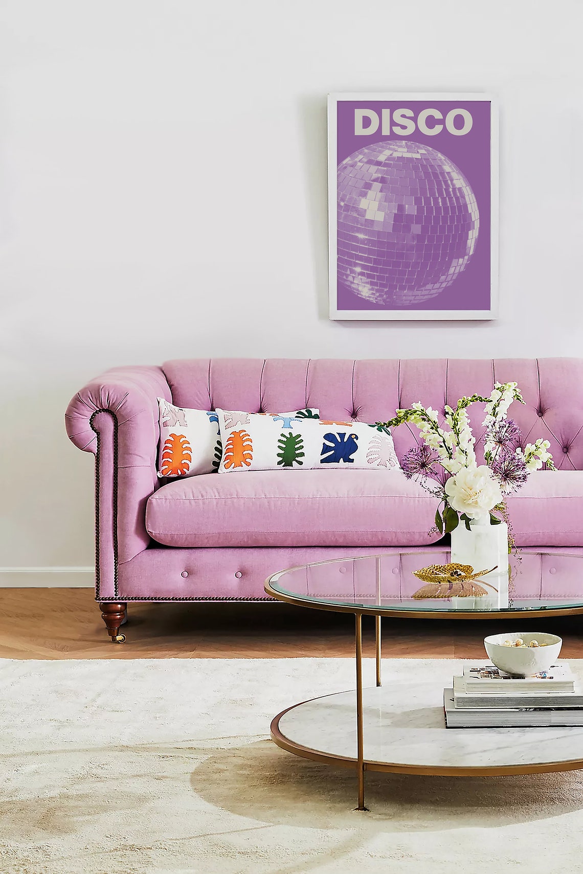 Purple Disco Print Digital Art Download Purple Disco Ball - Etsy