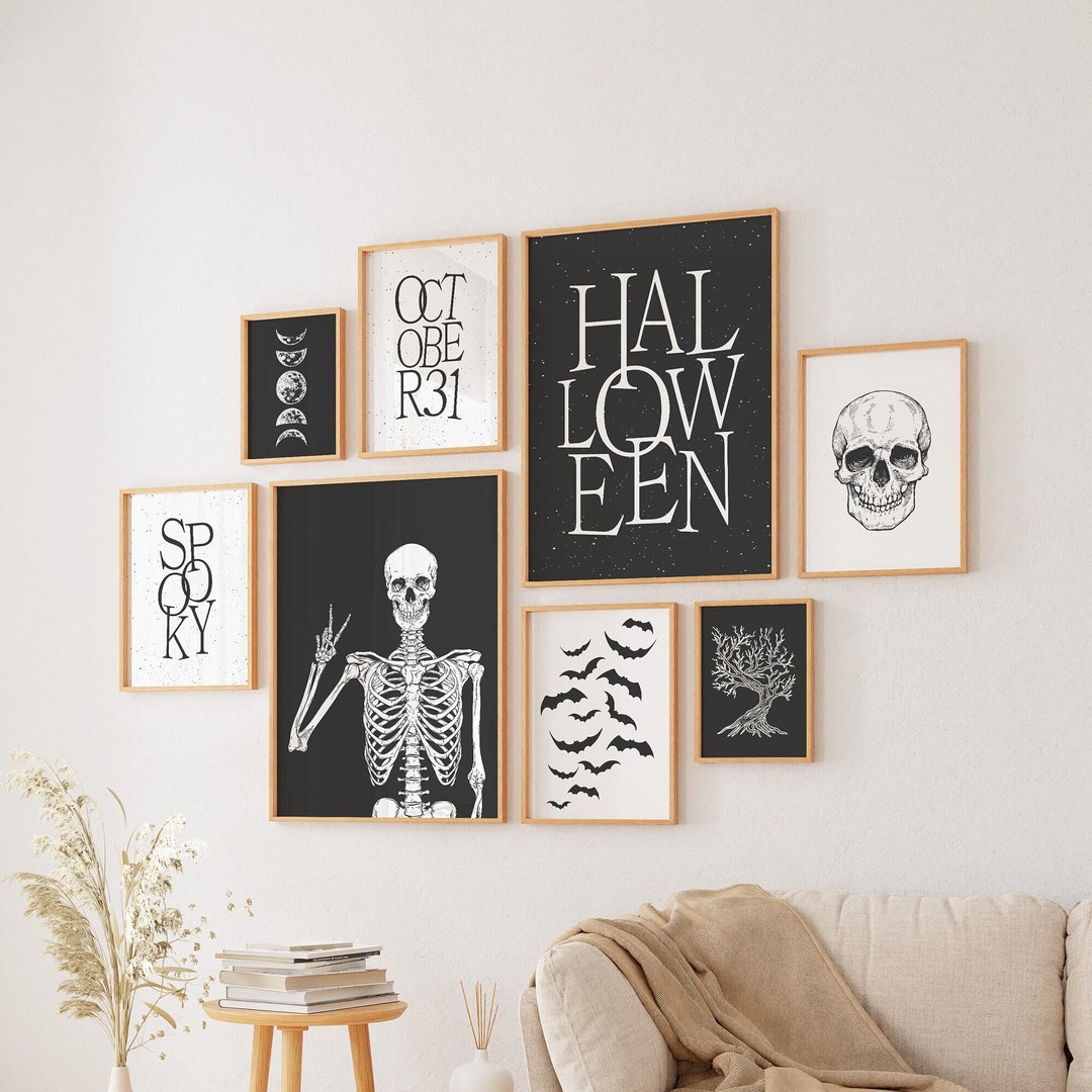 Halloween Gallery Wall Set, Digital Art Download, 10 Printables, Spooky ...