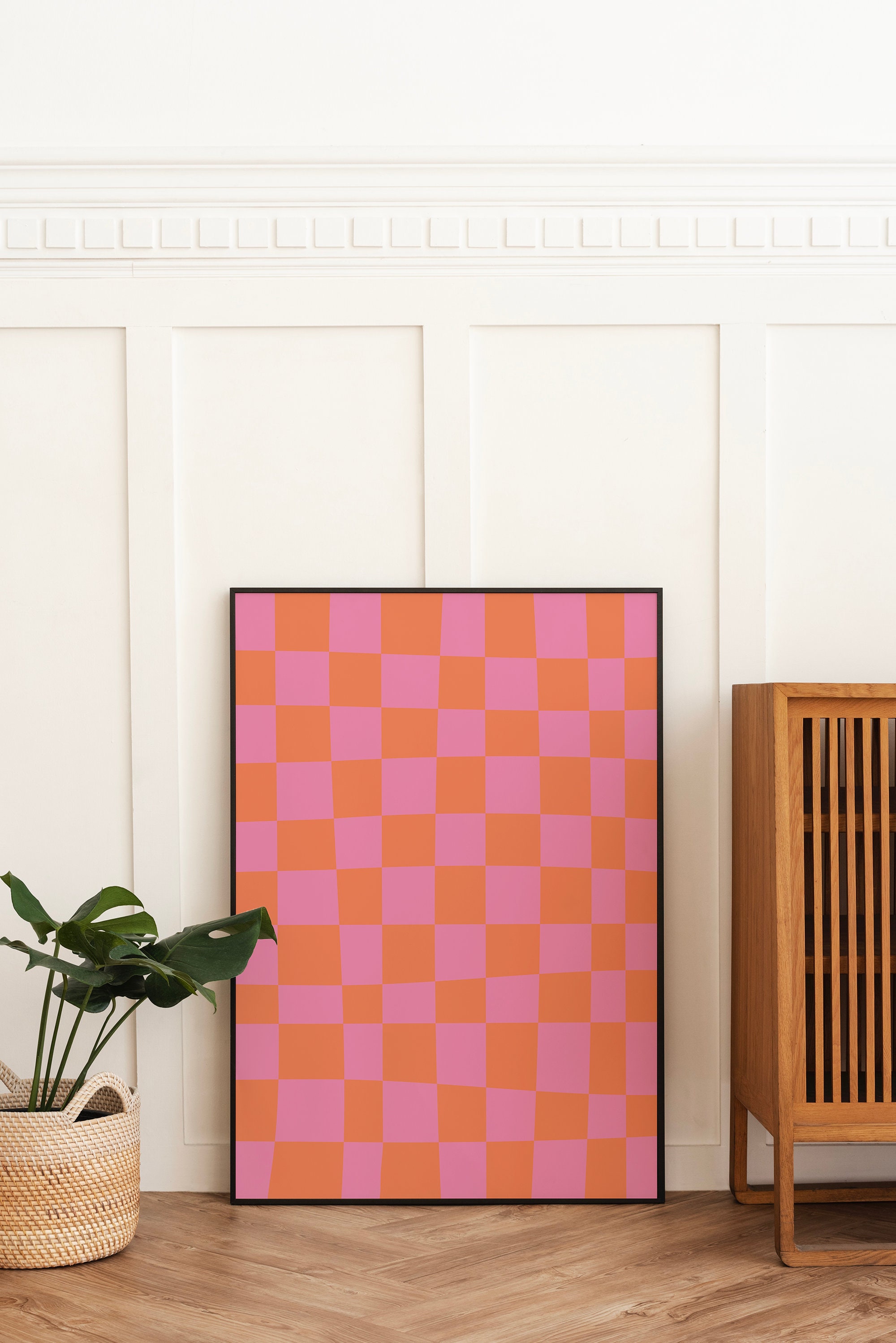 Pink and Orange Abstract Print Digital Art Download Trendy - Etsy