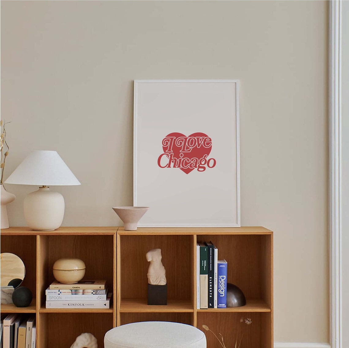 I Love Chicago Print | Digital Art Download | Retro Red Heart Print ...
