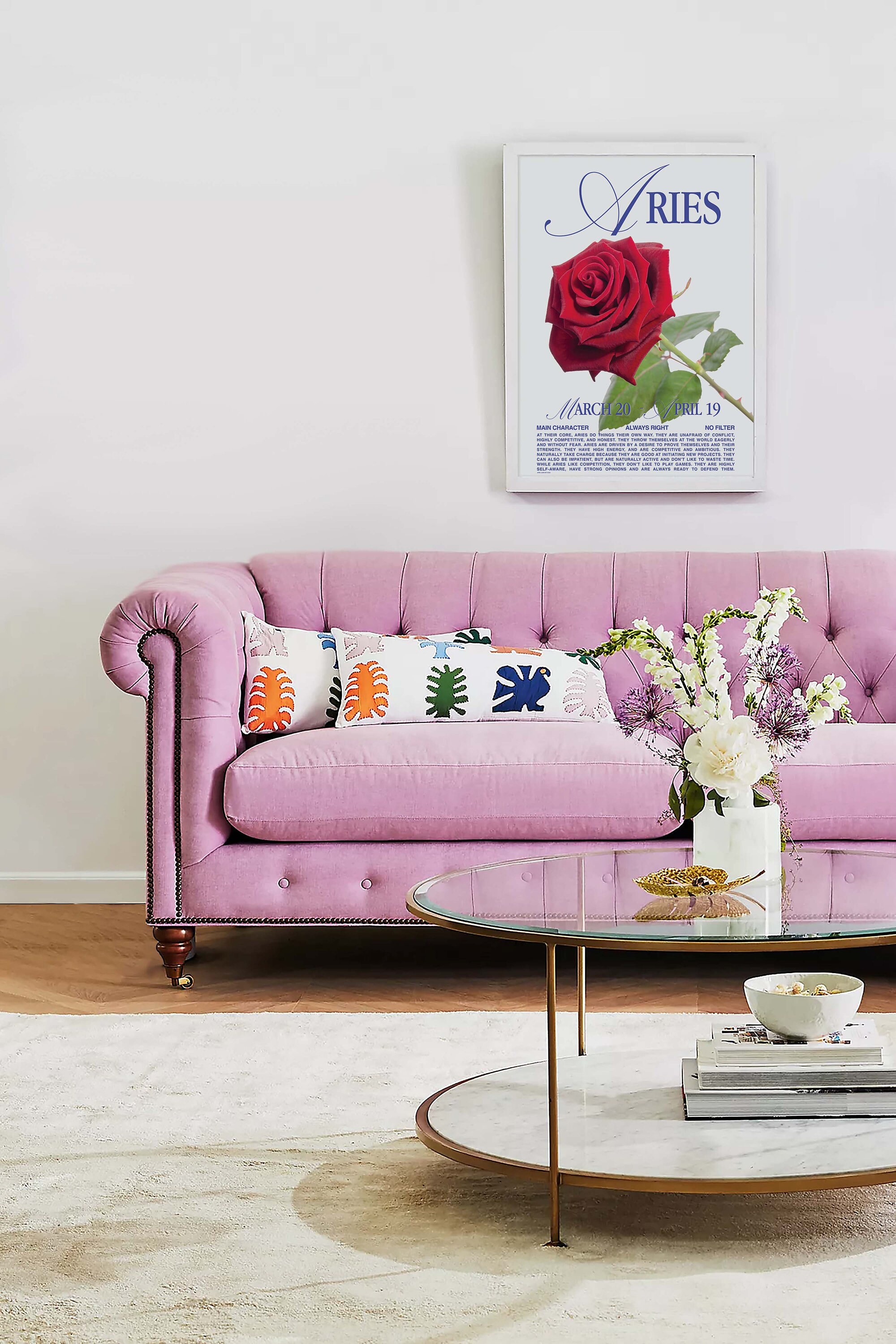 Aries Zodiac Print | Digital Art Download | Trendy Astrology Poster ...