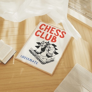 Chess Club Print | Digital Art Download | Chess Wall Art | Checkmate ...