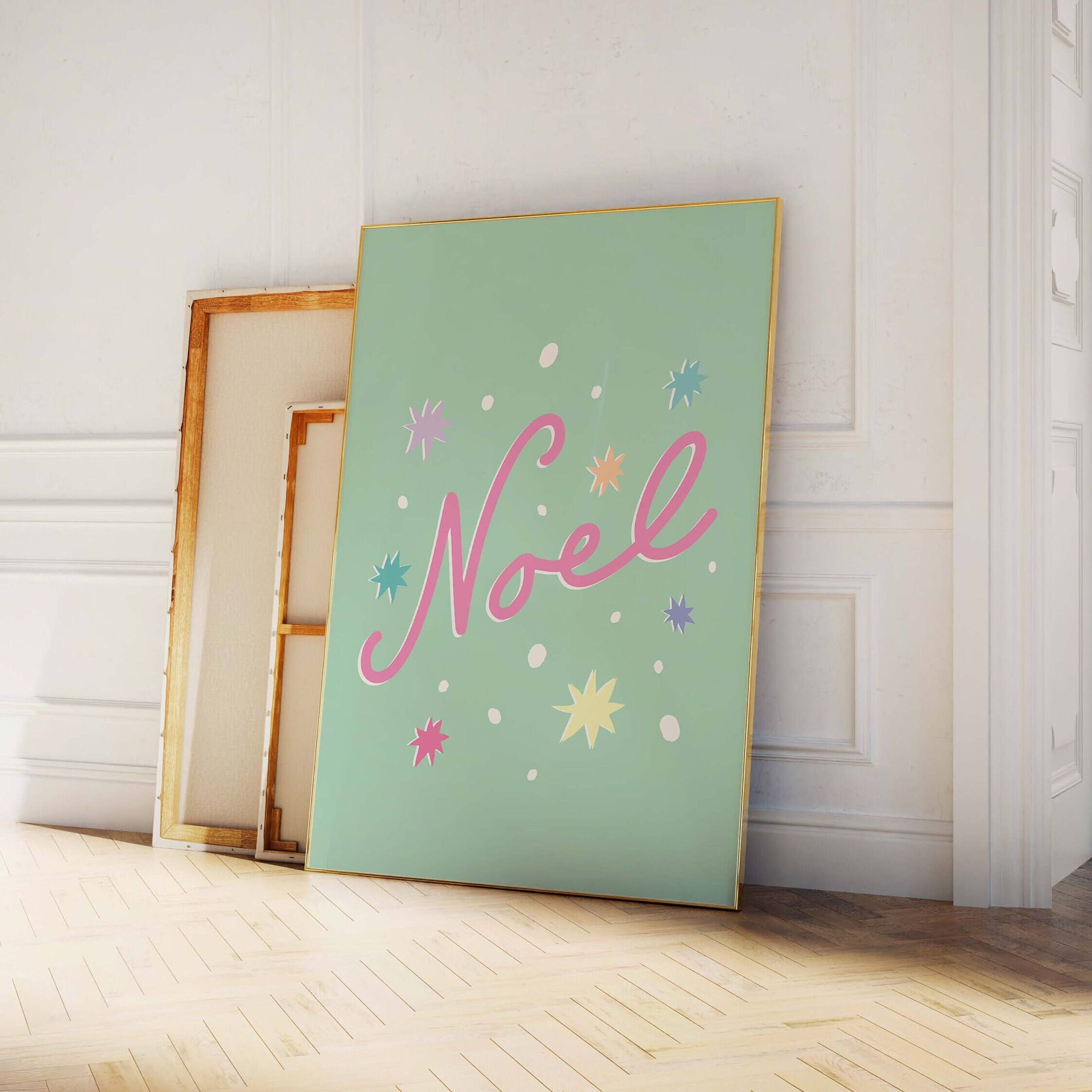 Pastel Noel Print | Digital Art Download | Cute Pink Christmas Decor ...