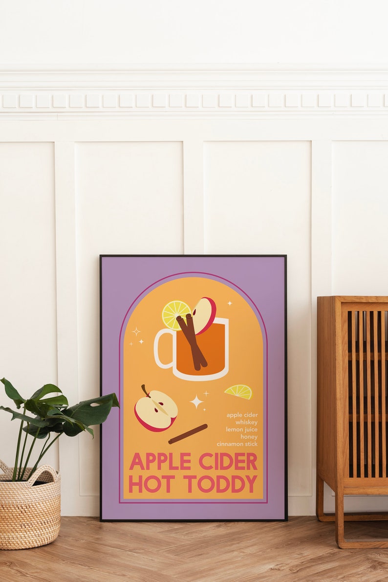 Apple Cider Hot Toddy Cocktail Print | Digital Art Download | Cute ...