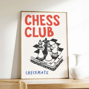 Chess Club Print | Digital Art Download | Chess Wall Art | Checkmate ...