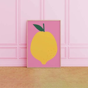 Lemon Print | Digital Art Download | Citrus Wall Art | Kitchen Art ...